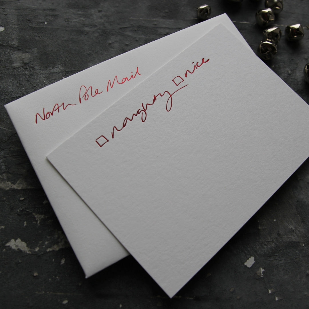 Naughty or Nice Santa Notecard | Tick Box Christmas Card – Text From A ...